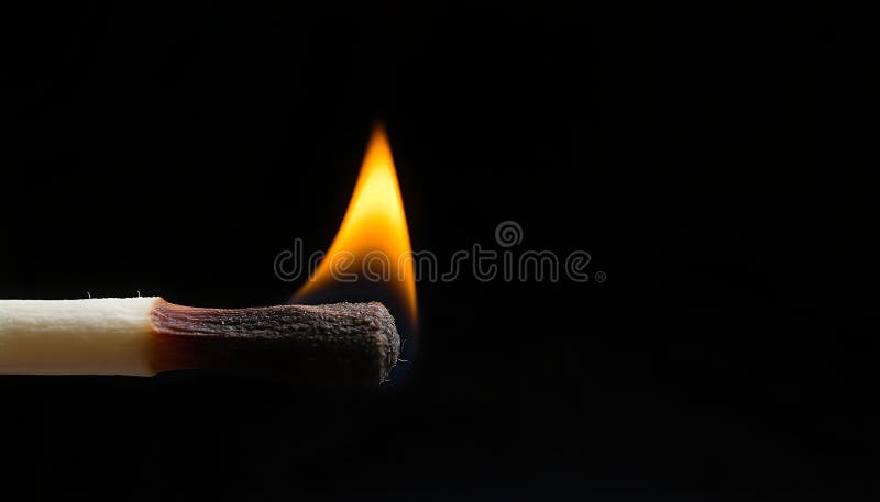 Burning Match Flame, Fire Starter and Ignition Source Generative AI ...