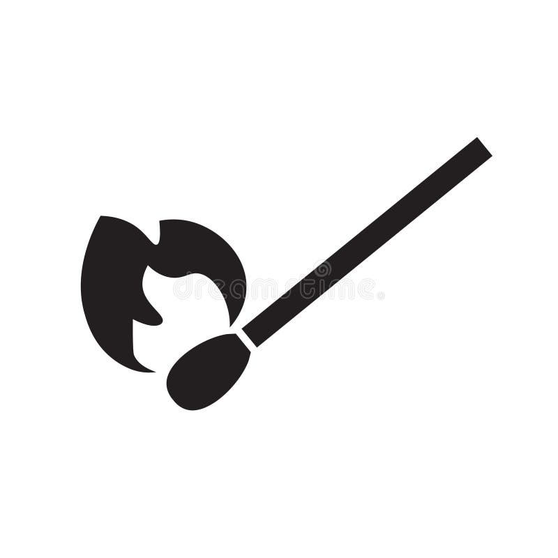 Burning match icon stock vector. Illustration of fireball - 148246247