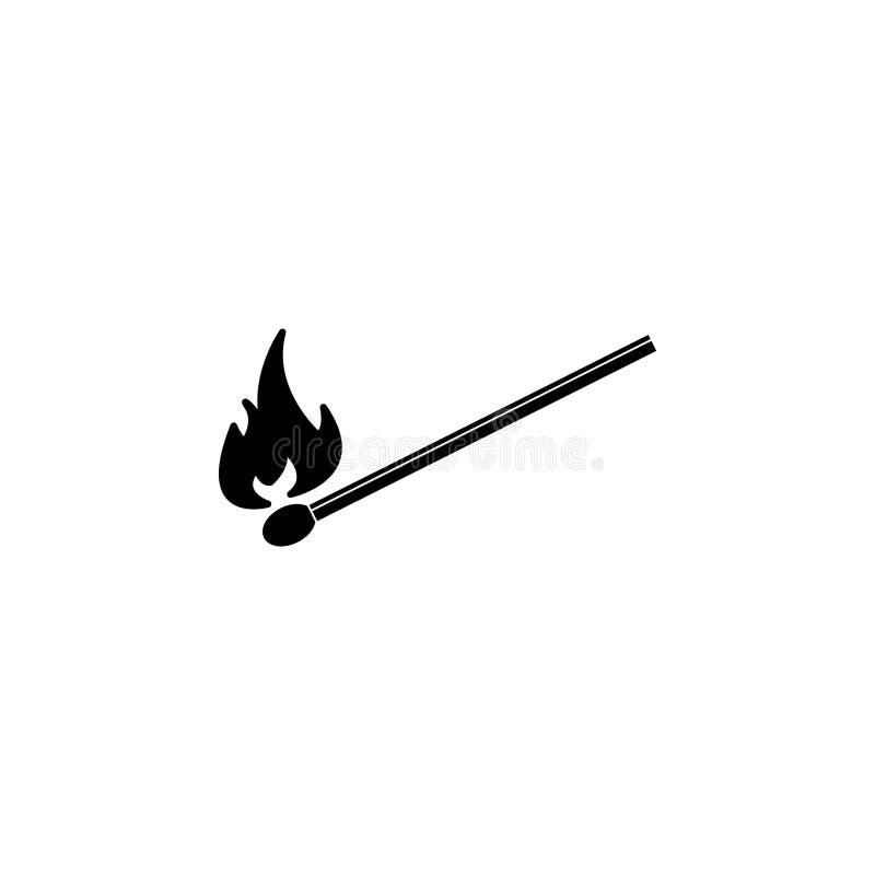 Burning match icon. vector stock vector. Illustration of simple - 110995201