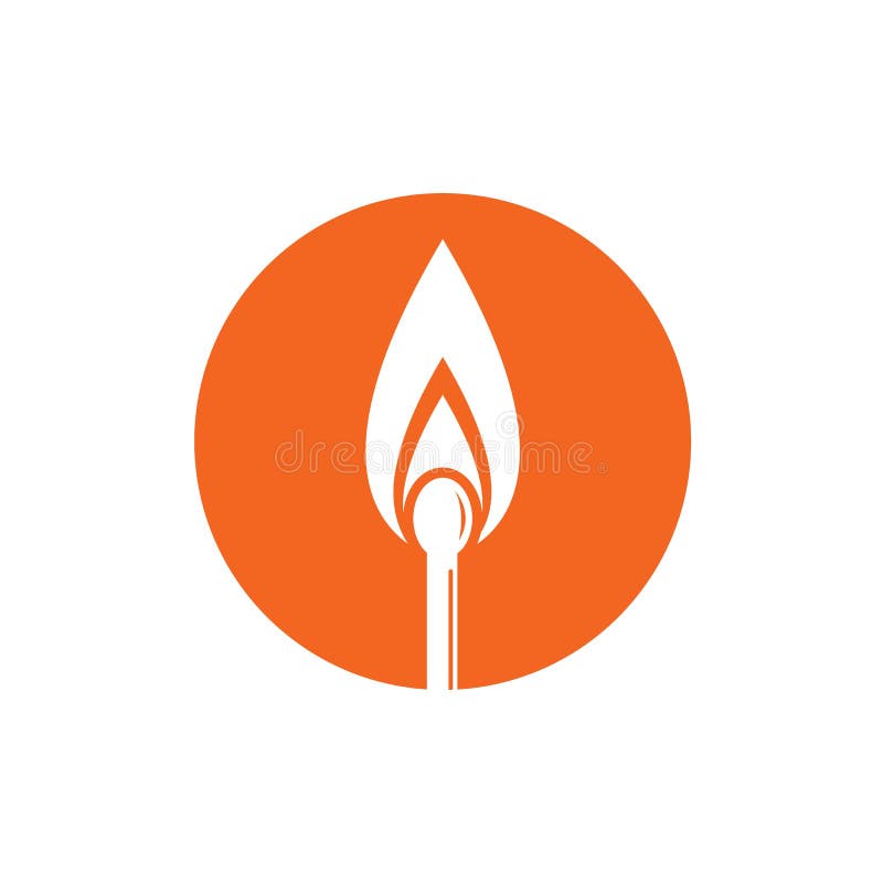 Burning Match Icon Vector Illustration Concept Design Template Stock ...