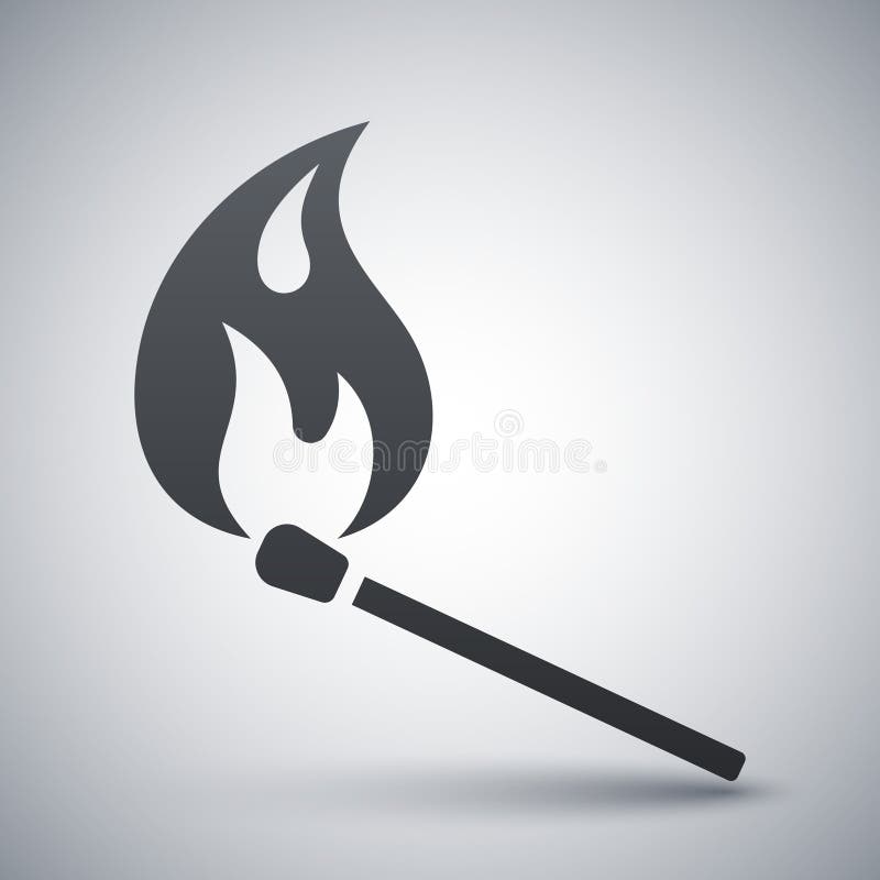 Vector burning match icon stock vector. Illustration of icon - 234138486