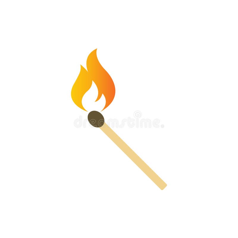 Burning Match Icon Vector Illustration Stock Illustration ...