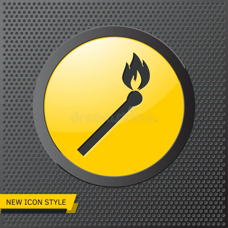 Burning Match Illustration. Fire Flat Icon Stock Illustration ...