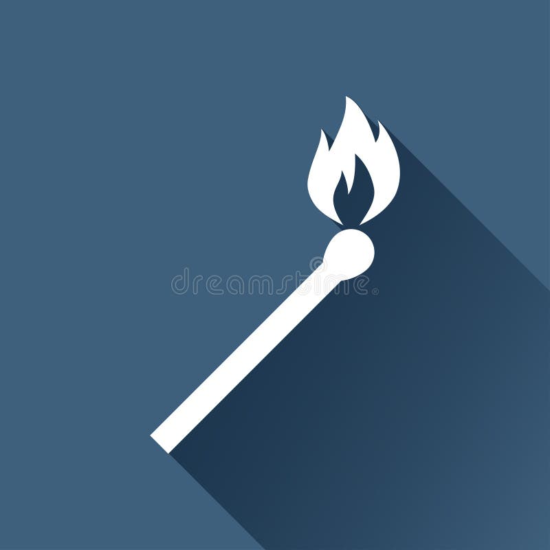 Burning Match Illustration. Fire Vector Flat Icon Stock Illustration ...