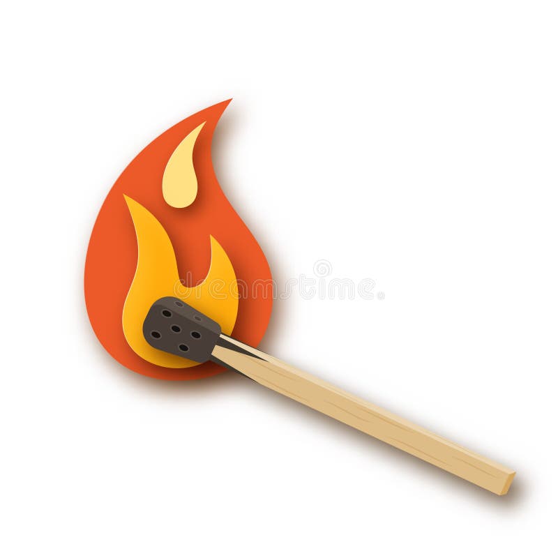 Lit Matchstick Illustration Stock Vector - Illustration of idea ...