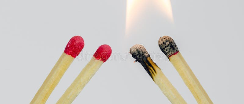 Cold and burning matches stock photo. Image of versions - 175062972