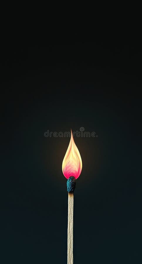 Burning Matchstick with Artistic Flame Design Stock Image - Image of ...