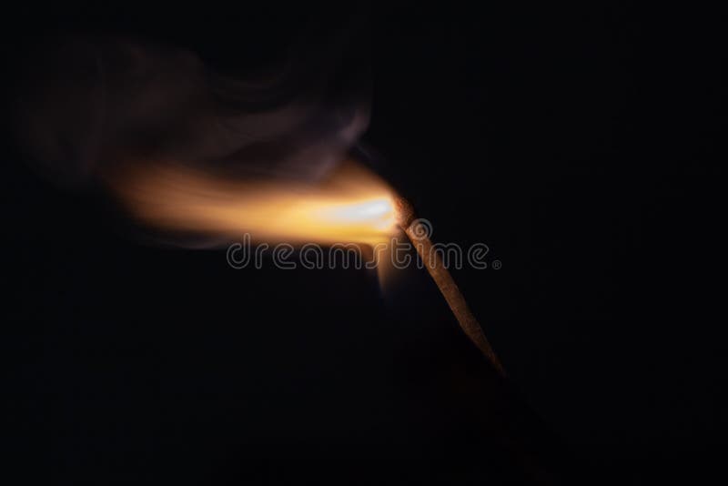 Burning Matchstick on Black Background Stock Photo - Image of flame ...