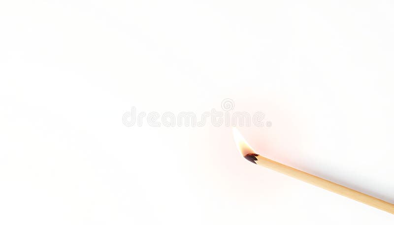 Burning Matchstick Close-up Flame, Fire Ignition and Light Source ...