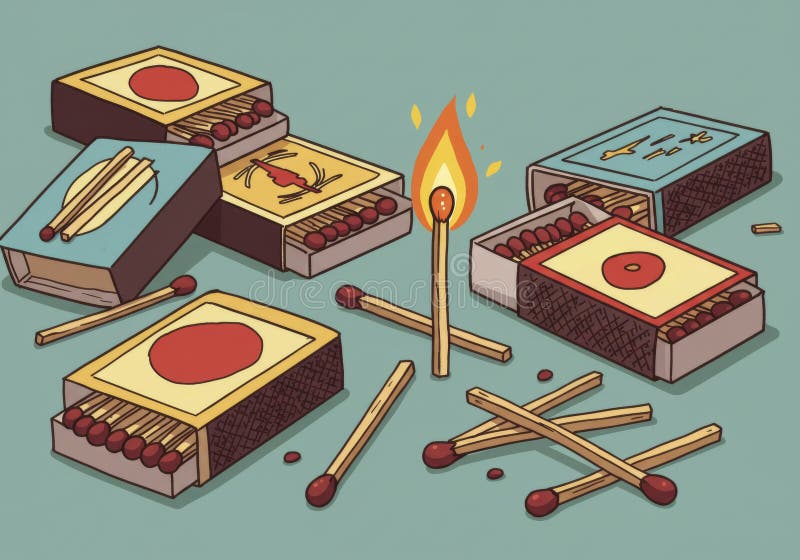 Several Matchboxes Stock Illustrations – 6 Several Matchboxes Stock ...