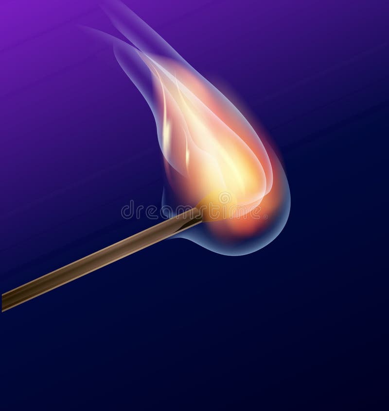 Burning matchstick stock vector. Illustration of ignited - 81321201