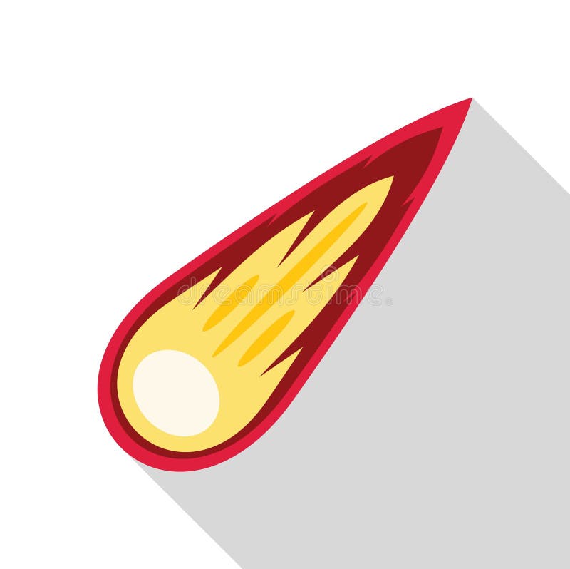 Burning Meteorite Falling from Space with Tail of Fire Stock Vector ...