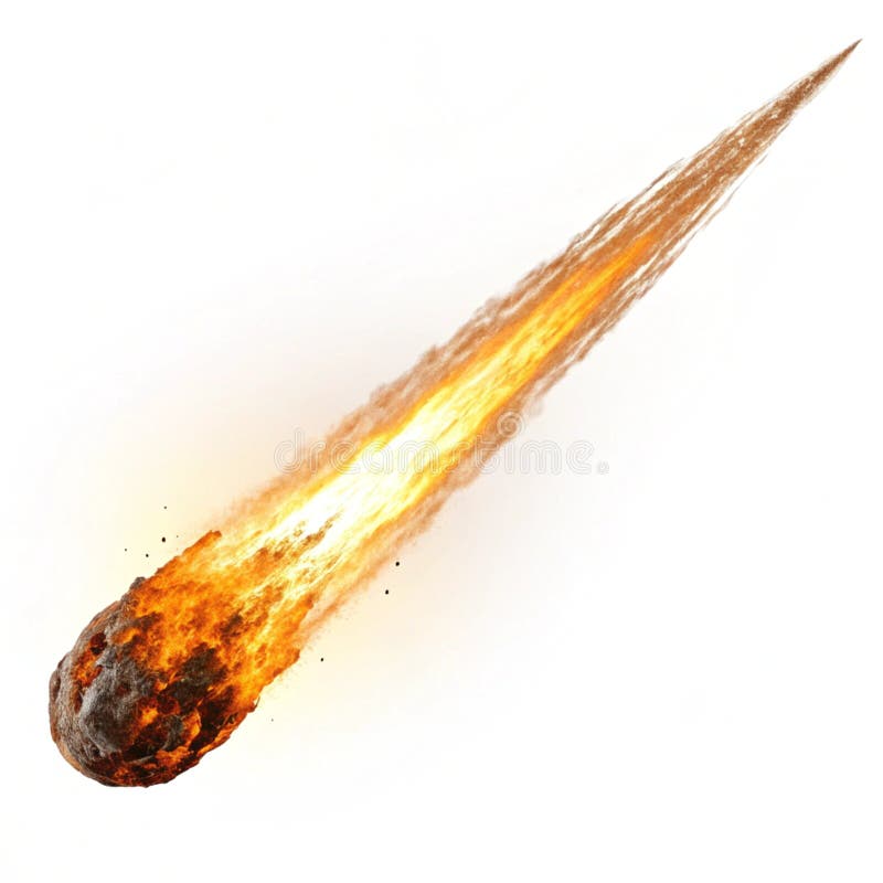 Burning Meteoroid Isolated on Transparent Background Stock Illustration ...