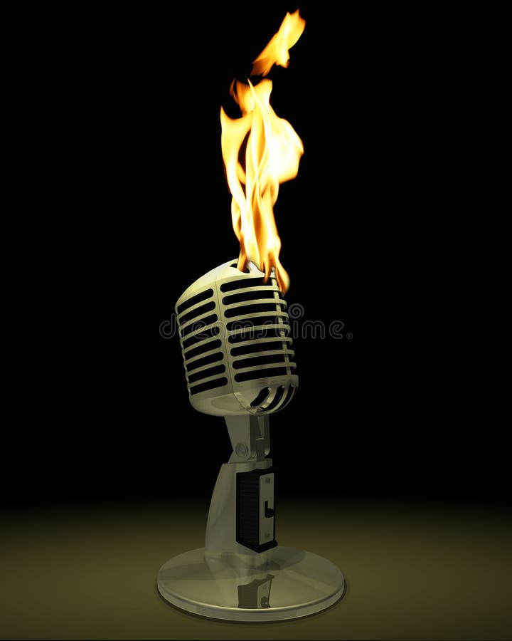 Burning microphone stock image. Image of musical, instrument - 17643543