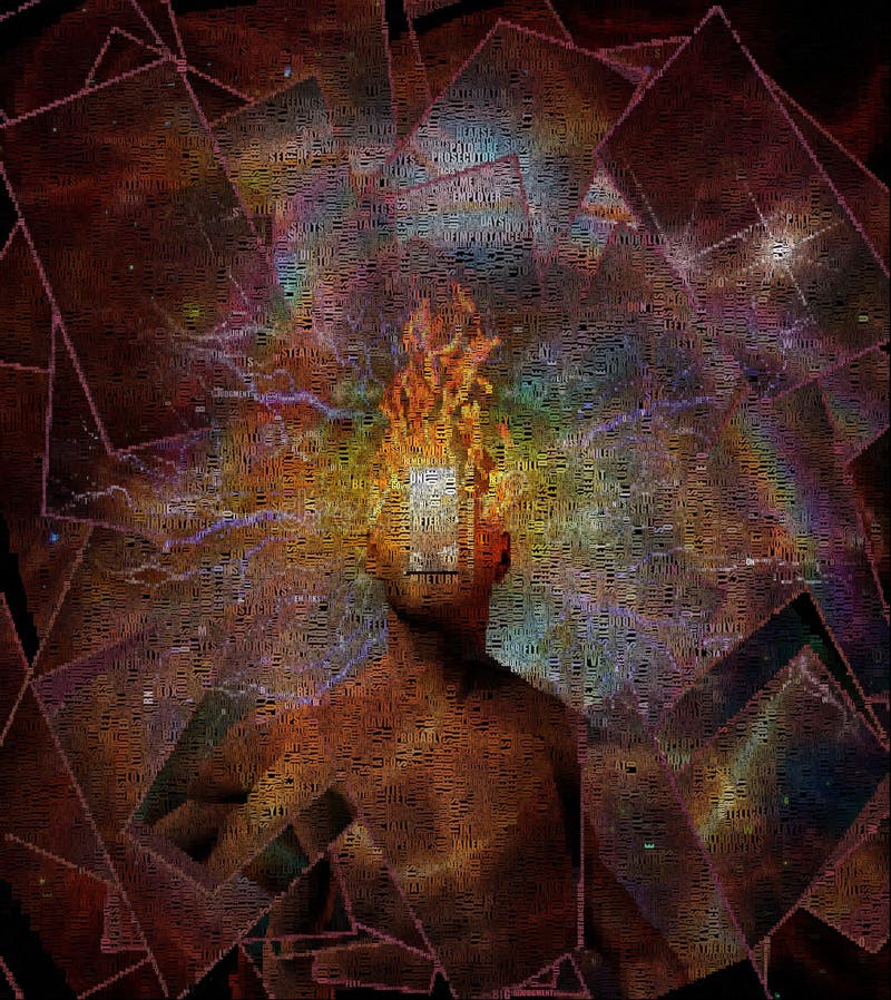 Burning mind stock illustration. Illustration of composed - 141086830