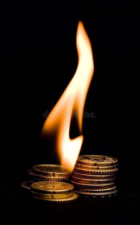 Burning money stock photo. Image of fire, trouble, dollar - 8070360