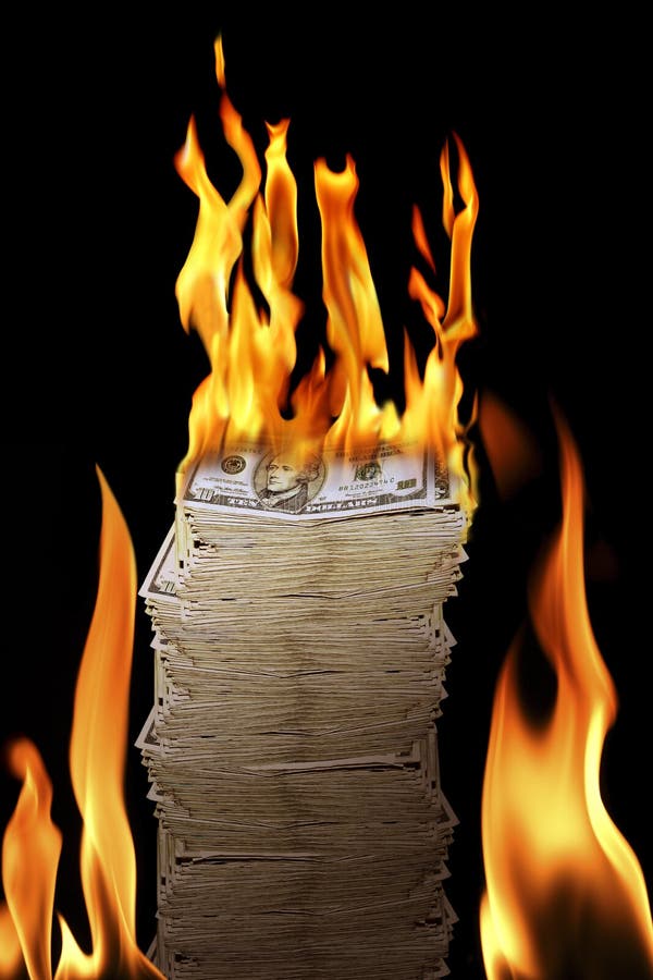 Burning money stock image. Image of fire, detail, burning - 95316365