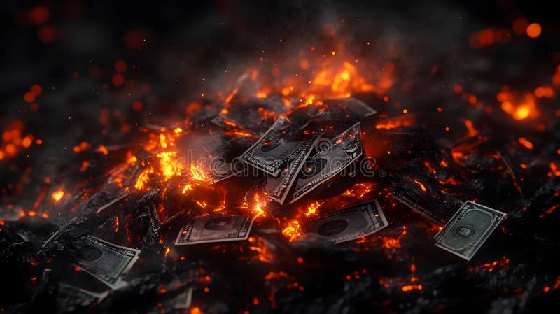 Burning money stock image. Image of currency, save, loose - 10989883