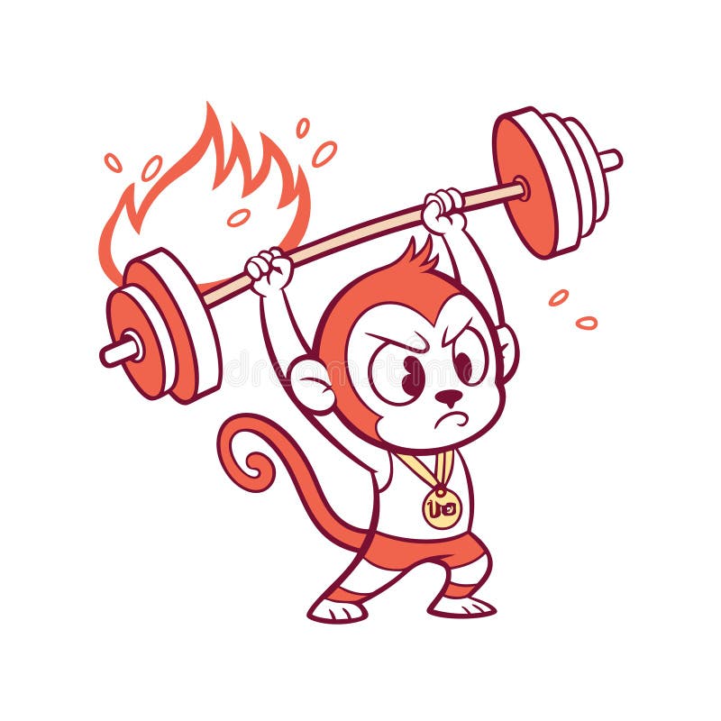 Burning Monkey Weightlifting Illustration Stock Illustration ...