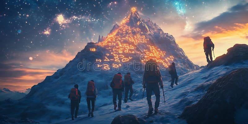 Burning Mountain Epic Adventure Image Background Wallpaper Stock ...