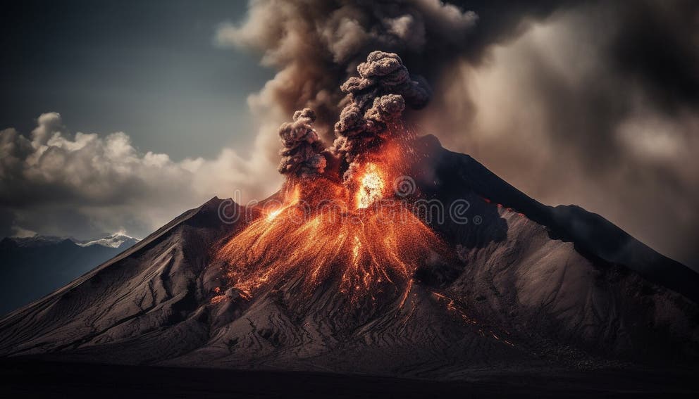 Burning Mountain Erupts, Destroying Environment with Smoke and Ash ...