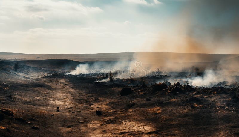 Burning Mountain Range Creates Hellish Inferno Outdoors Generative AI ...