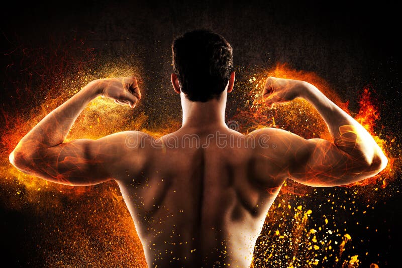 Man with a Muscular Back stock photo. Image of american - 48459626