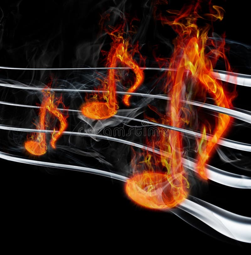 Fiery Music Note