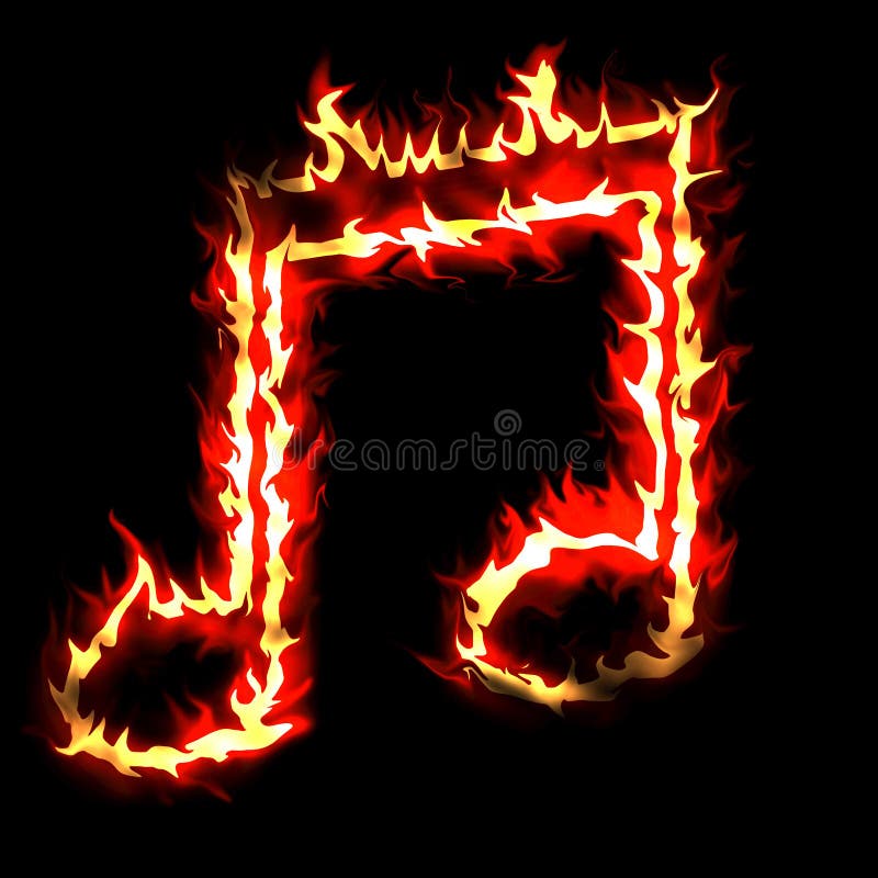 Burning musical note. stock illustration. Illustration of concept ...