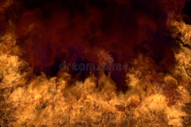 Flames from Both the Corners and Bottom - Fire 3D Illustration of ...