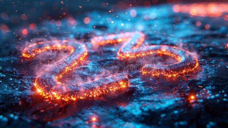 Burning Number 23 on Dark Concrete Floor Stock Illustration ...