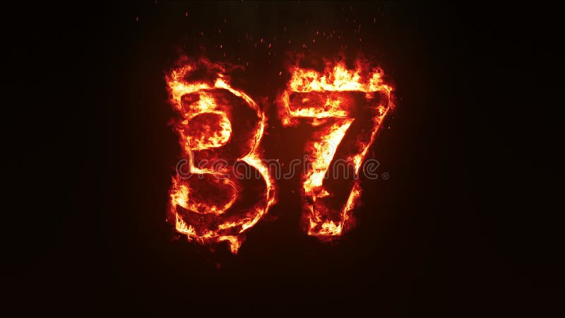 Burning Number 37. Fire Number Stock Video - Video of spark, inferno ...