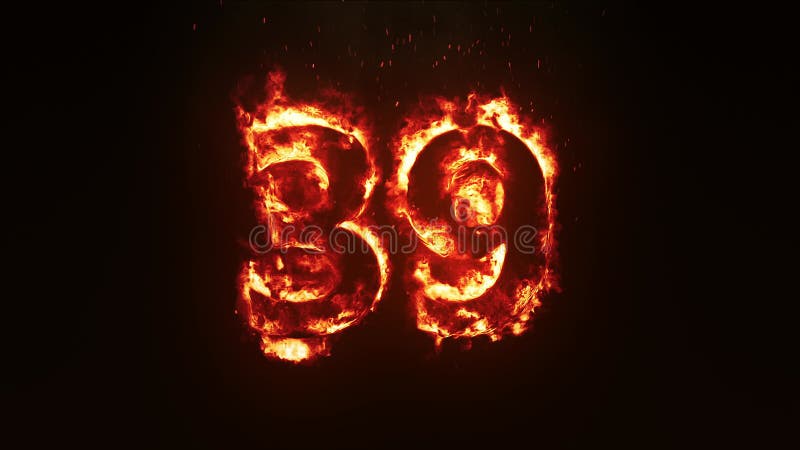 Burning Number 39. Fire Number Stock Footage - Video of animation ...