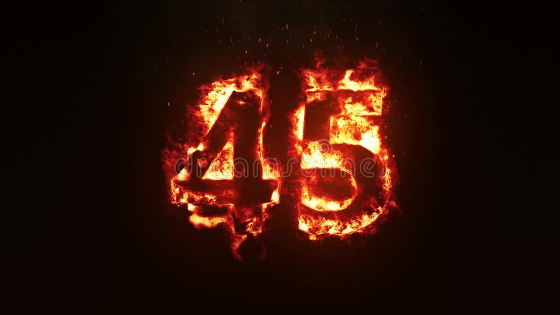 Burning Number 45. Fire Number Stock Video - Video of numbers, inferno ...