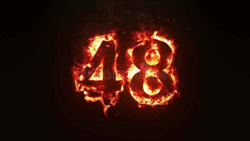 Burning Number 48. Fire Number Stock Footage - Video of blaze ...