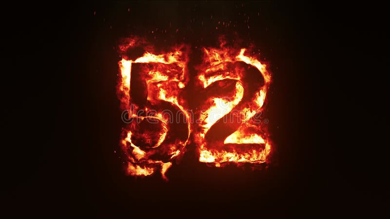 Burning Number 52. Fire Number Stock Video - Video of fire, spark ...