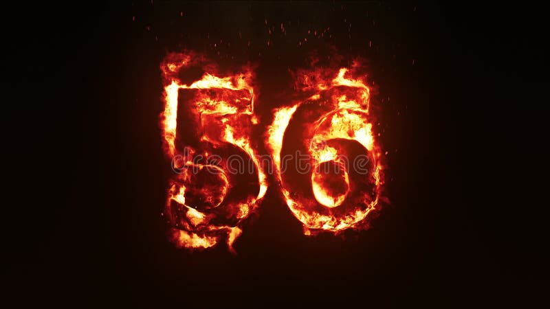 Burning Number 56. Fire Number Stock Footage - Video of blazing, font ...