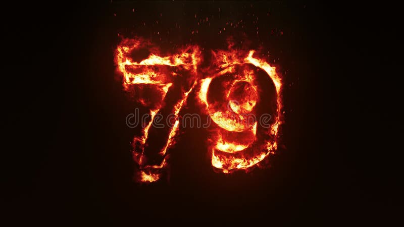 Burning Number 79. Fire Number Stock Video - Video of fire, glowing ...