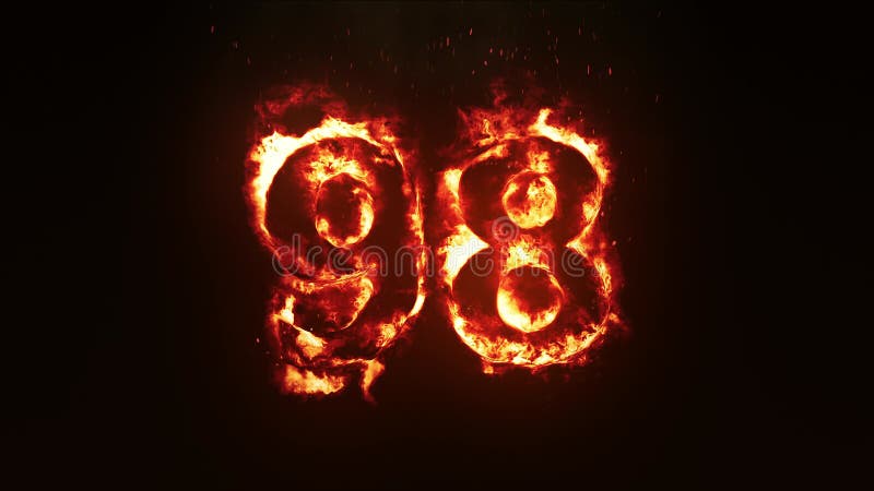 Burning Number 98. Fire Number Stock Video - Video of fiery, numbers ...
