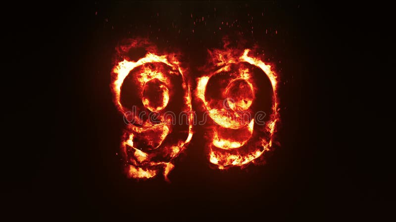 Burning Number 99. Fire Number Stock Footage - Video of inferno, design ...