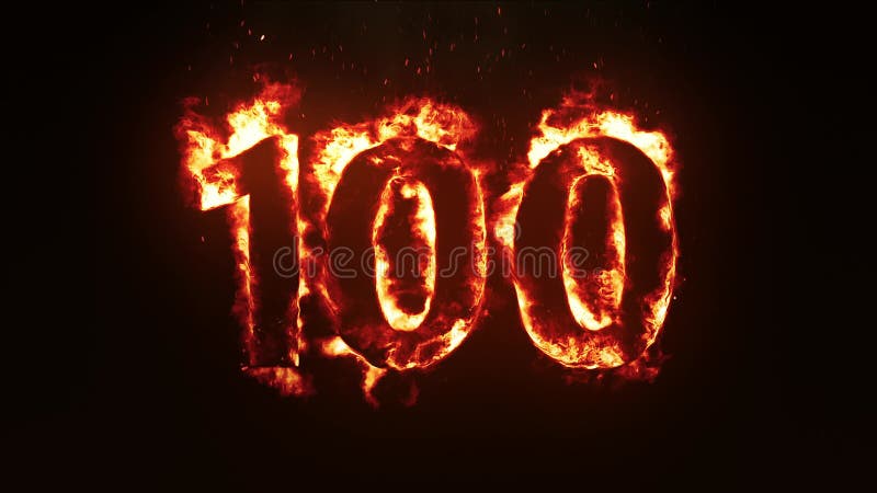 Burning Number 100. Fire Number Stock Footage - Video of fire, inferno ...