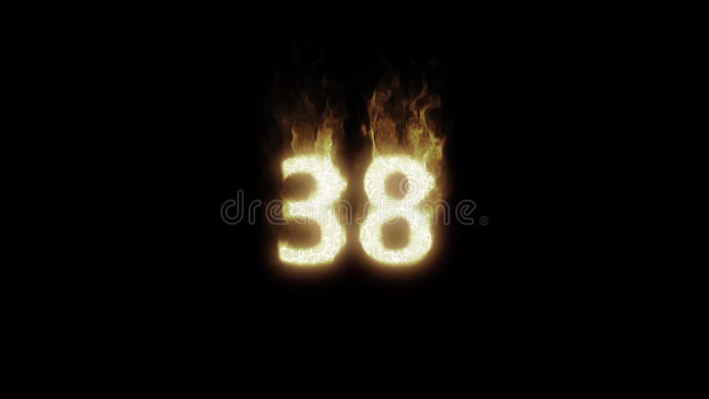 Burning Number 38. Fire Number. Alpha Channel. Transparent Background ...