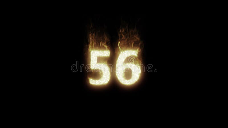 Burning Number 56. Fire Number. Alpha Channel. Transparent Background ...