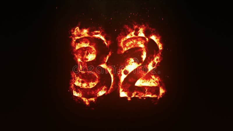 Burning Number 32. Fire Number Stock Footage - Video of flammable ...