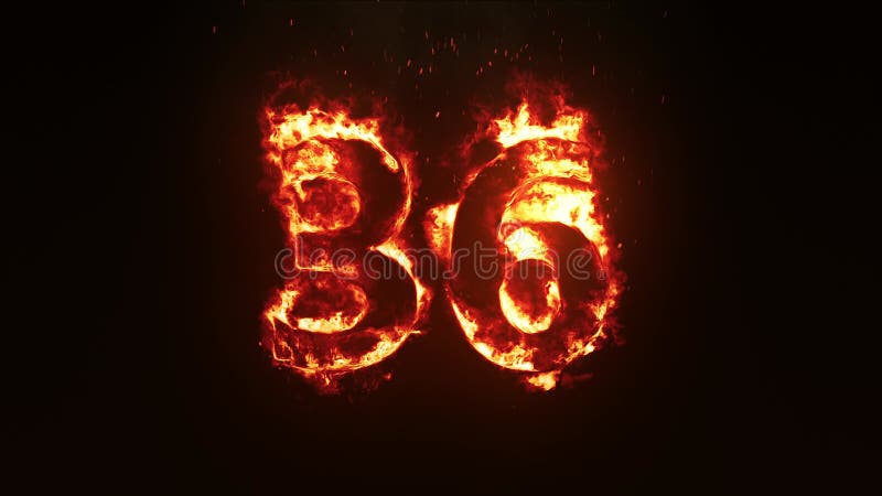 Burning Number 36. Fire Number Stock Video - Video of glow, design ...