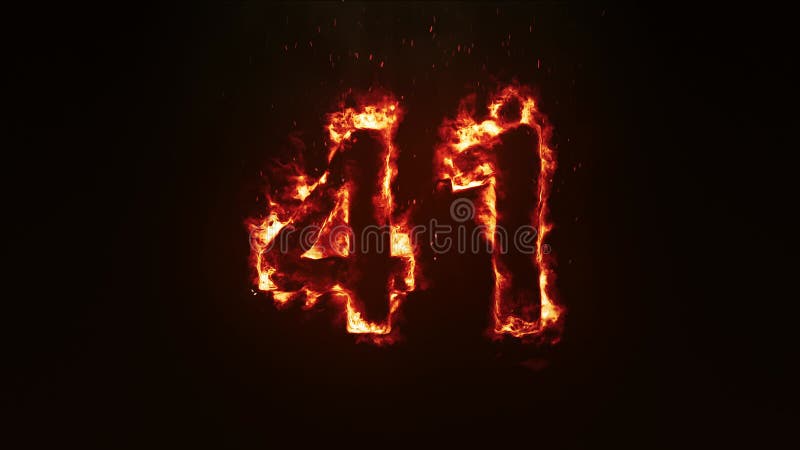 Burning Number 41. Fire Number Stock Footage - Video of bright, ignite ...