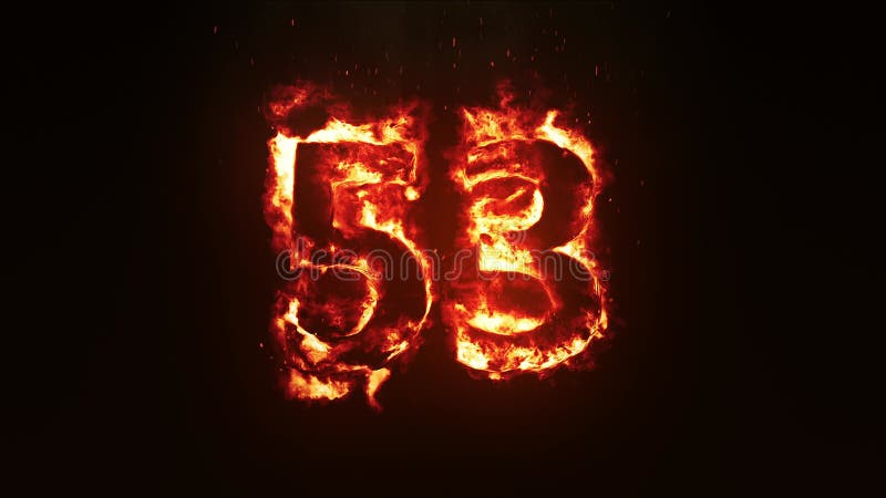Burning Number 53. Fire Number Stock Footage - Video of glowing, burnt ...