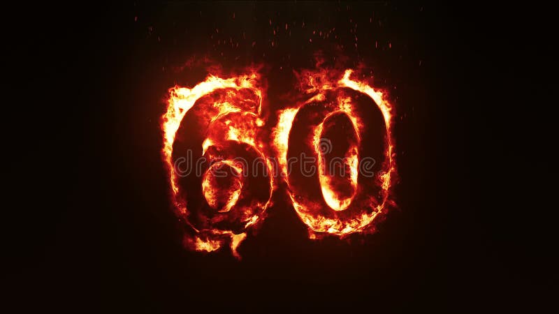 Burning Number 60. Fire Number Stock Footage - Video of burnt, igniting ...