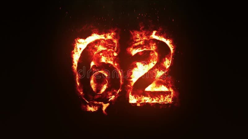 Burning Number 62. Fire Number Stock Footage - Video of glow, numbers ...