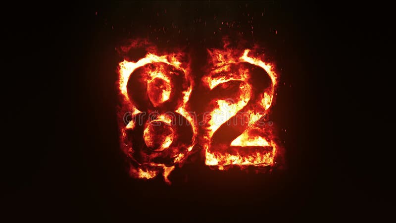 Burning Number 82. Fire Number Stock Video - Video of font, element ...